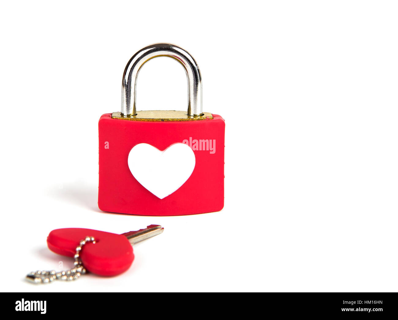 Heart padlock and key on a white background Stock Photo - Alamy