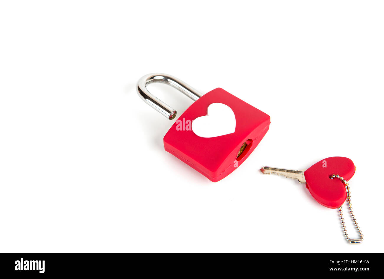Heart padlock and key on a white background Stock Photo - Alamy