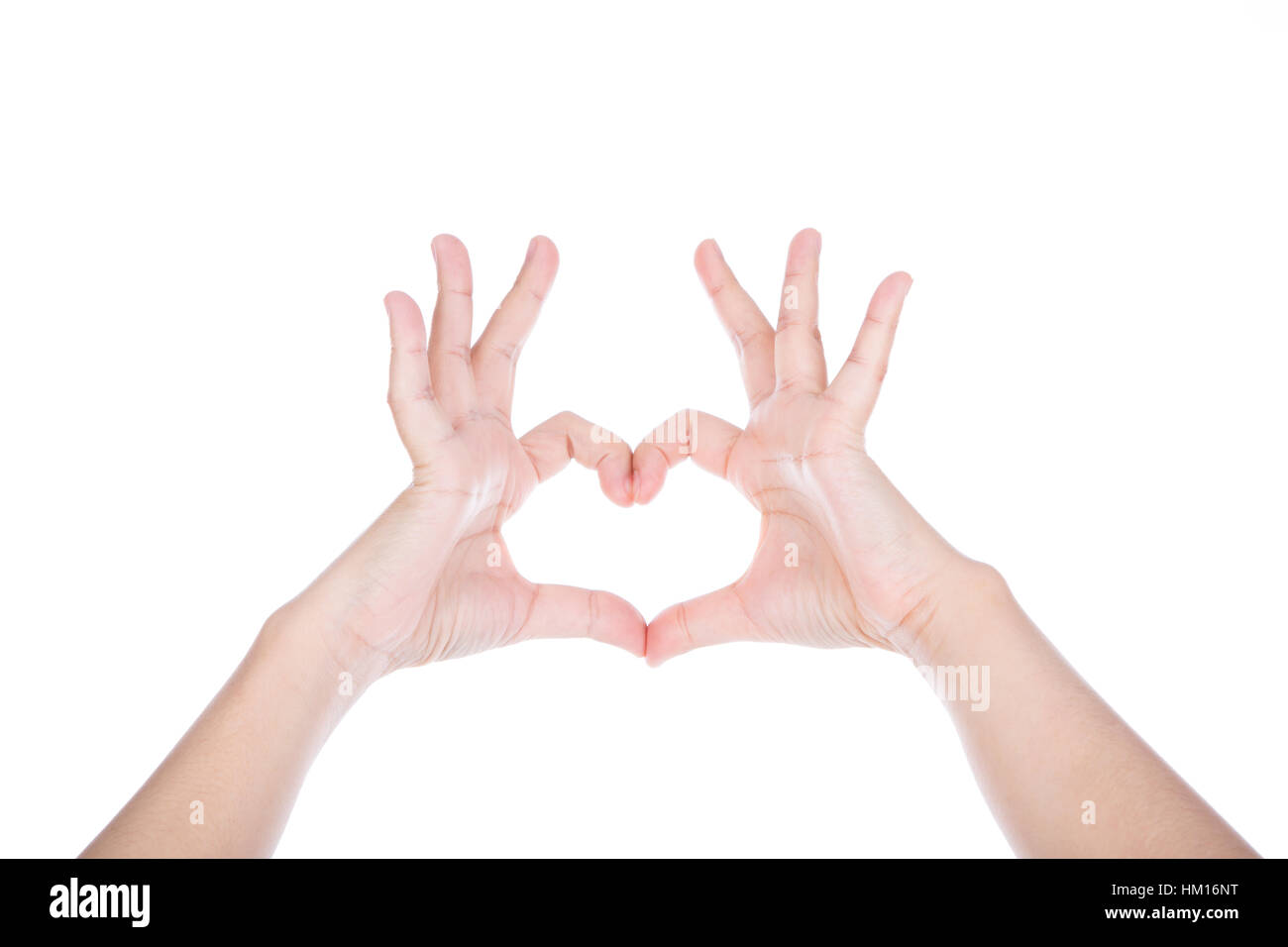 Hand make a heart shape Isolated on white background Stock Photo - Alamy