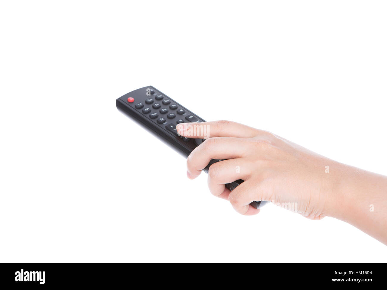 Woman hand with remote control isolated on white background Stock Photo ...