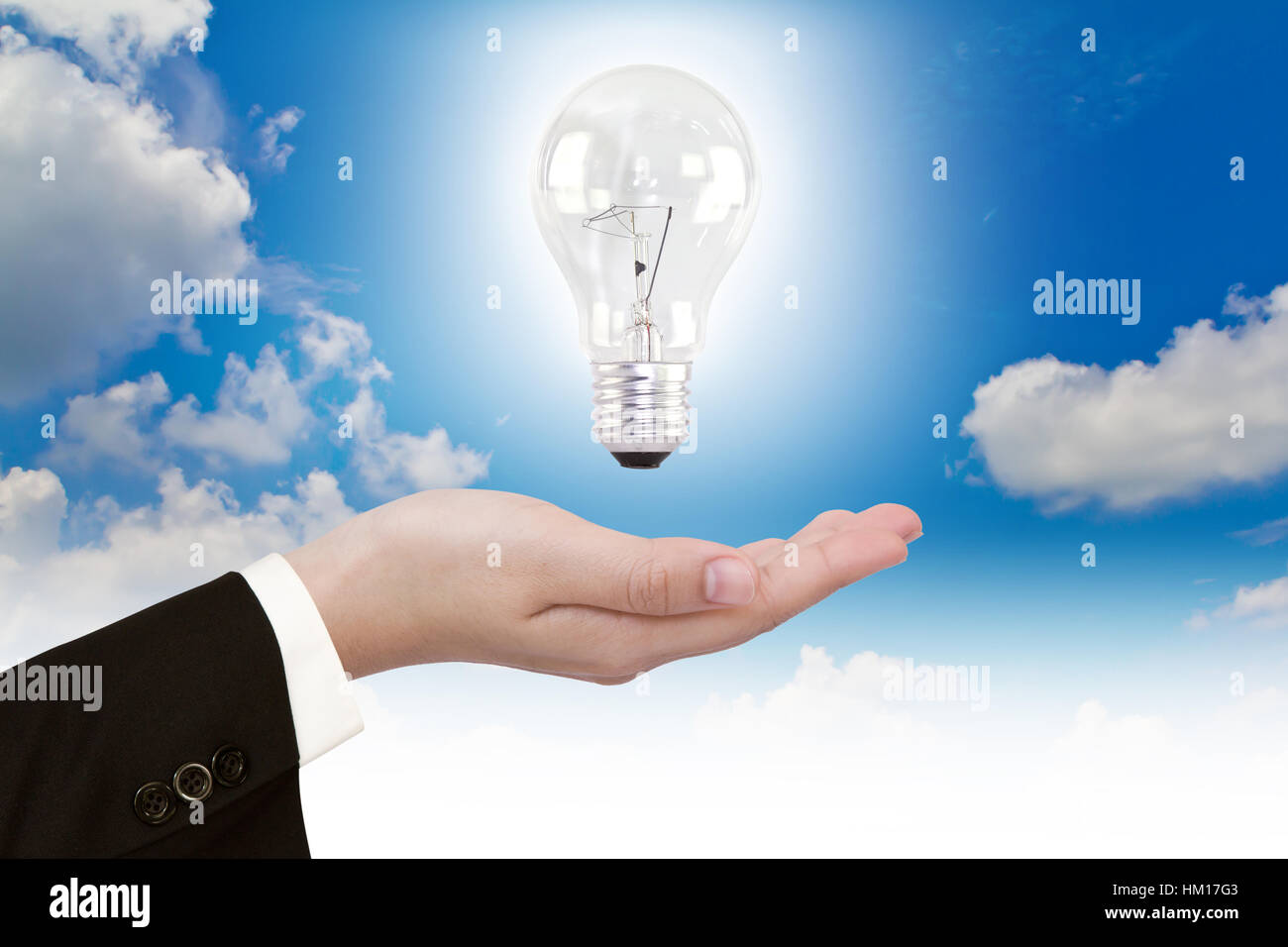 women hand with Light bulb Stock Photo - Alamy