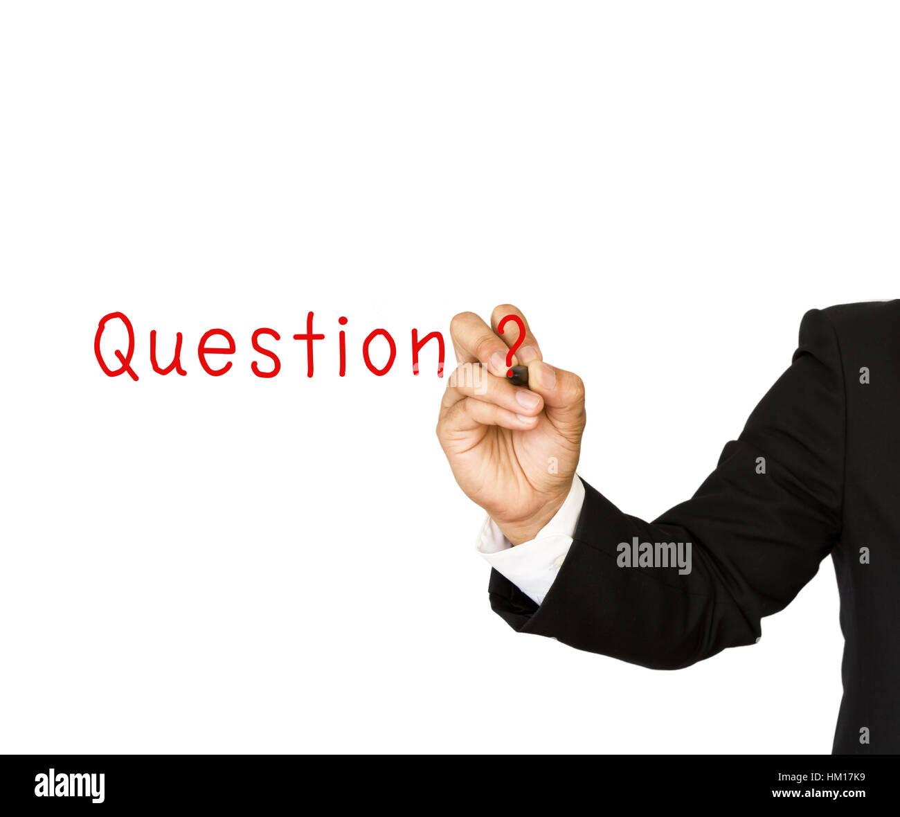 Businessman hand writing " Question Stock Photo - Alamy