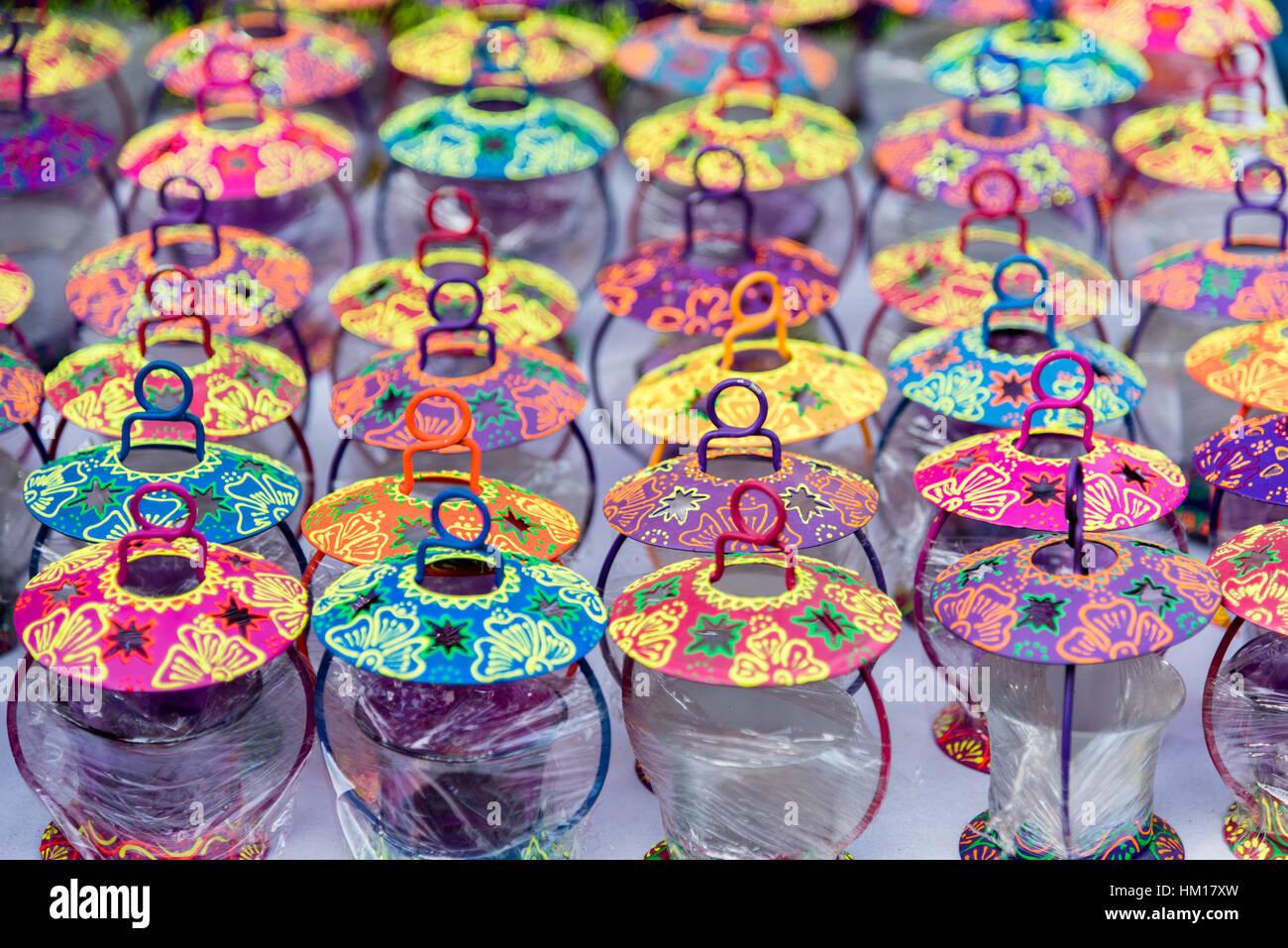 Beautiful handicrafts for sale at a shop Stock Photo - Alamy