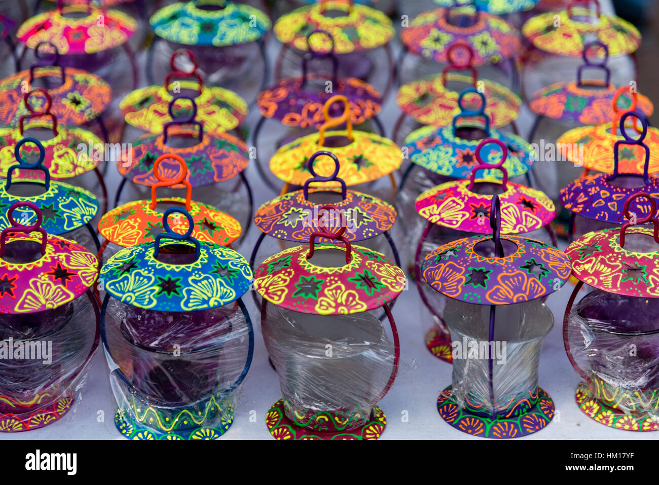 Beautiful handicrafts for sale at a shop Stock Photo - Alamy