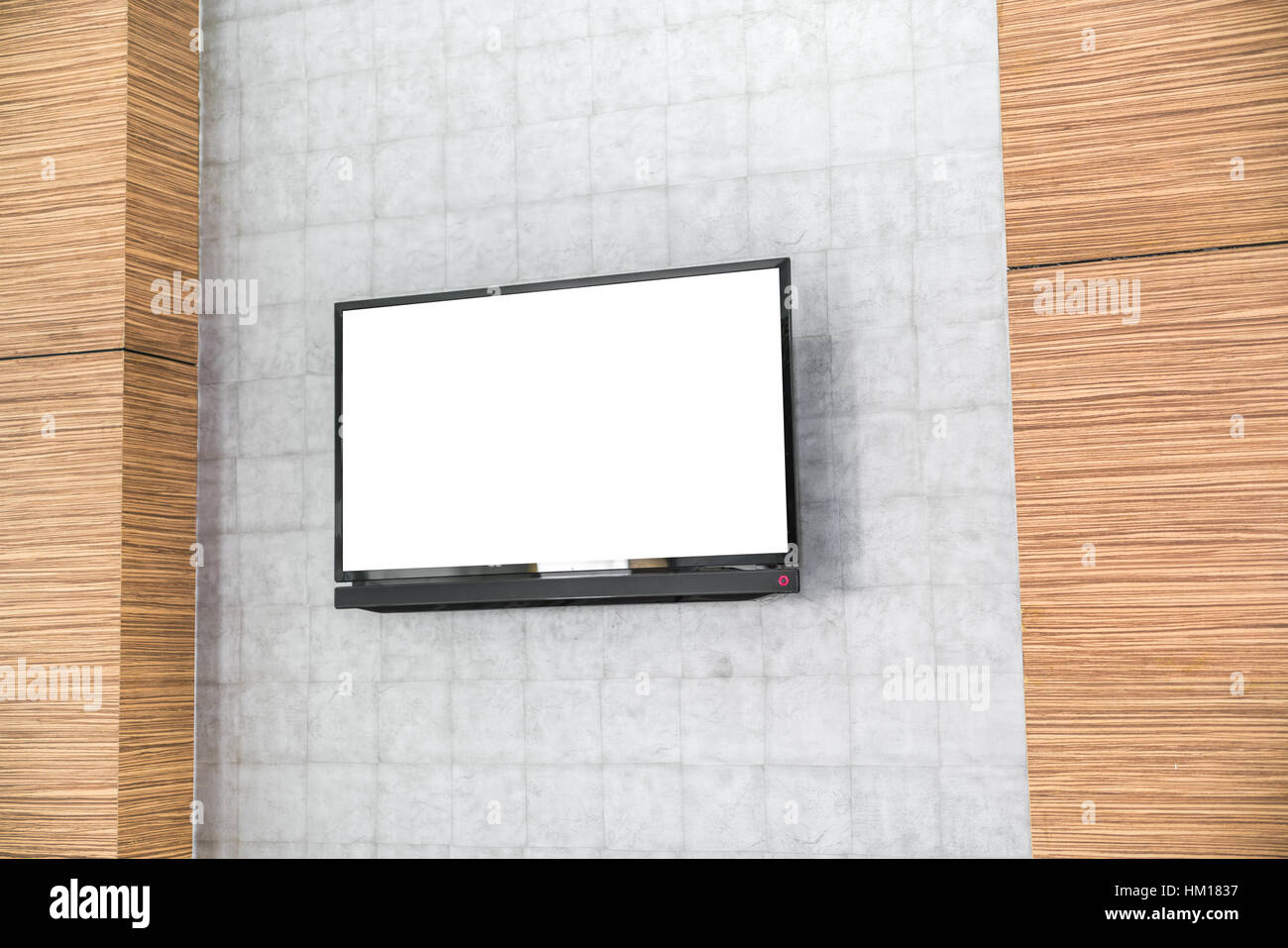 TV screen on wall Stock Photo - Alamy