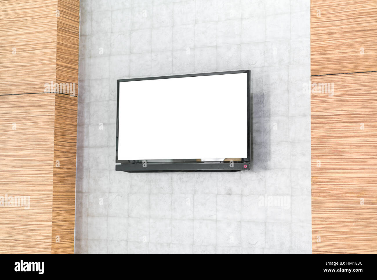 TV screen on wall Stock Photo - Alamy