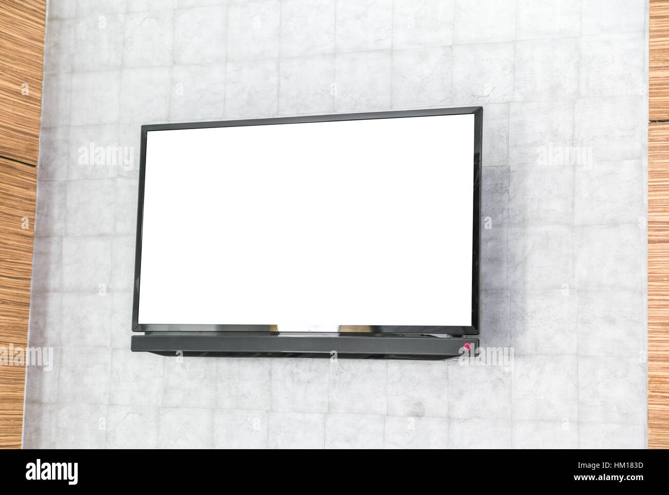 TV screen on wall Stock Photo - Alamy