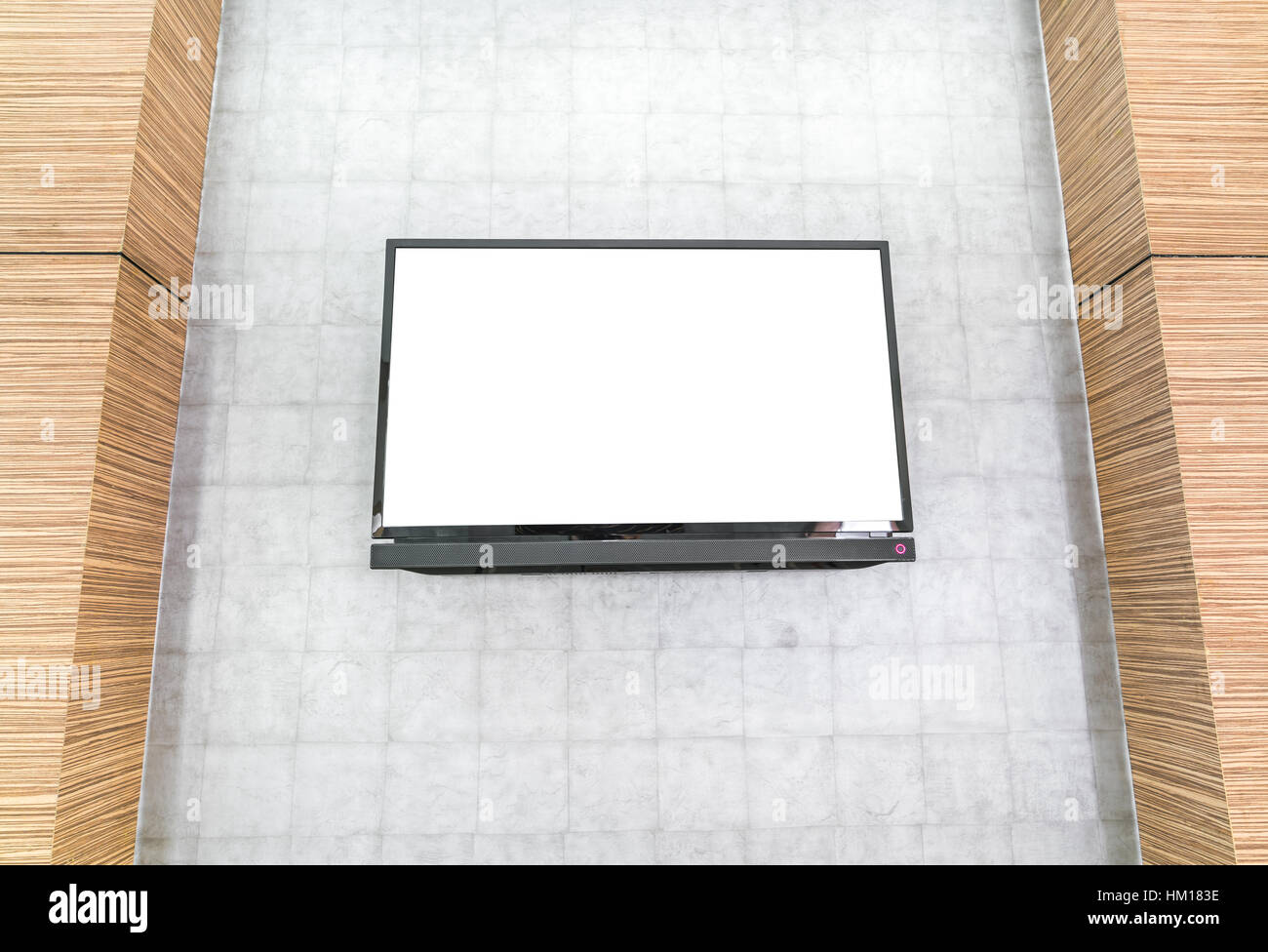 TV screen on wall Stock Photo - Alamy