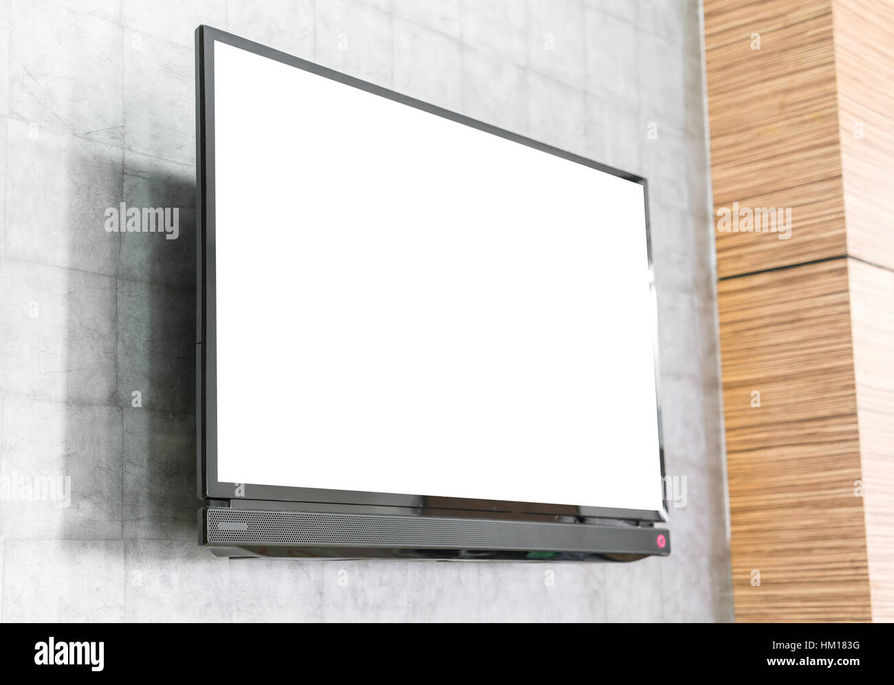 TV screen on wall Stock Photo - Alamy