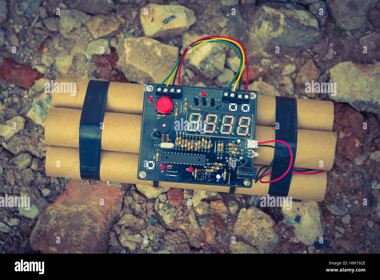 TNT time bomb ( Filtered image processed vintage effect Stock Photo - Alamy