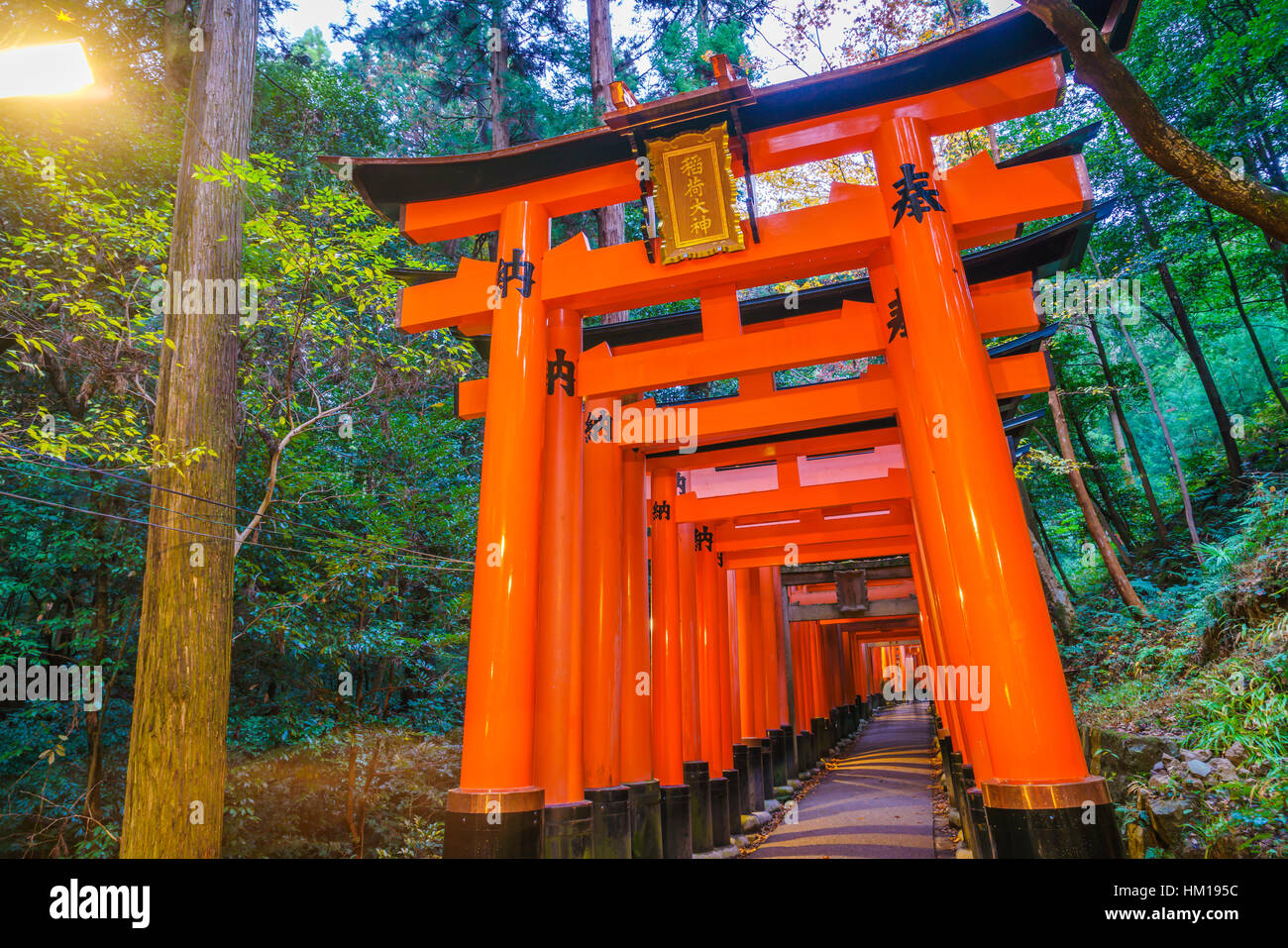 Red Tori Gate at Fushimi Inari Shrine Temple in Kyoto, Japan Stock ...