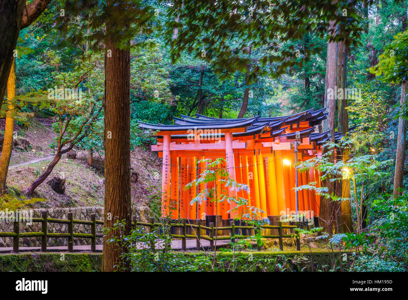Red Tori Gate at Fushimi Inari Shrine Temple in Kyoto, Japan Stock ...
