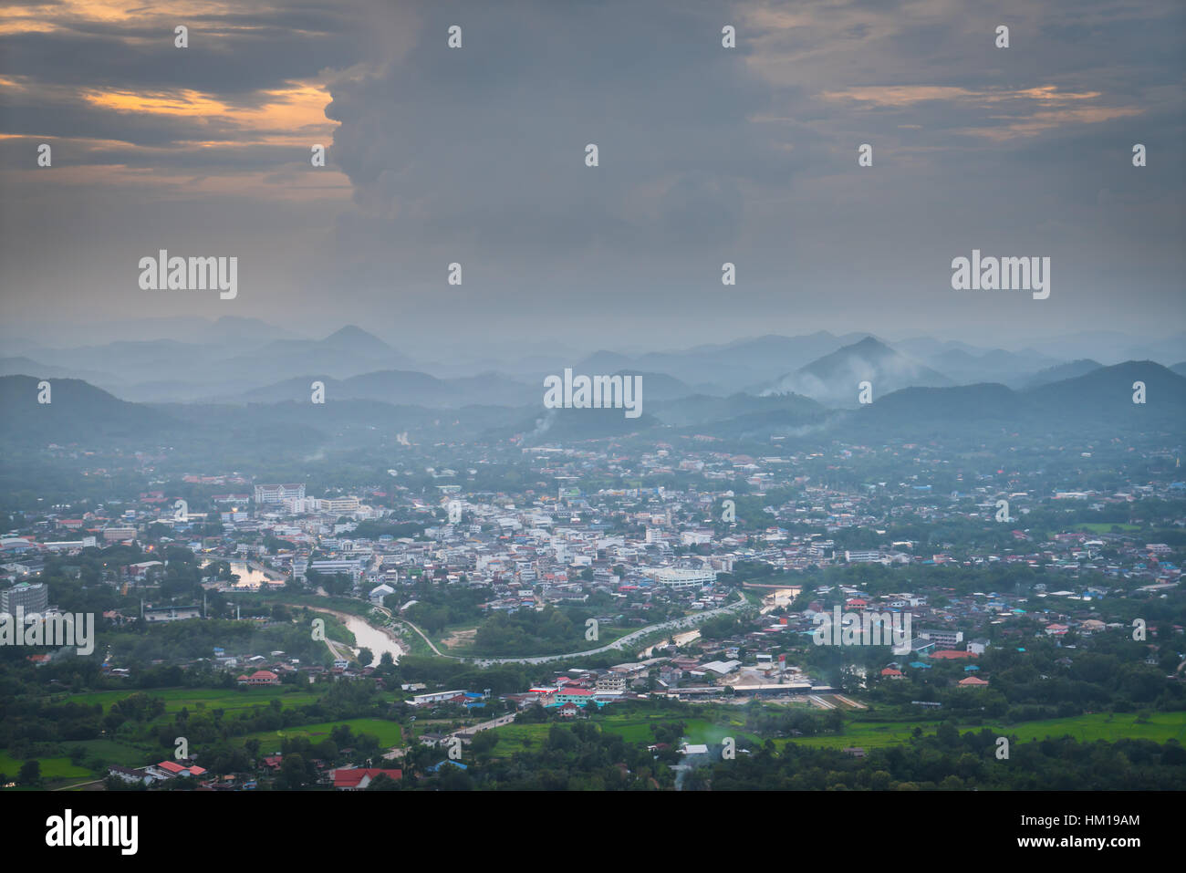 Aerial view of small town Stock Photo - Alamy
