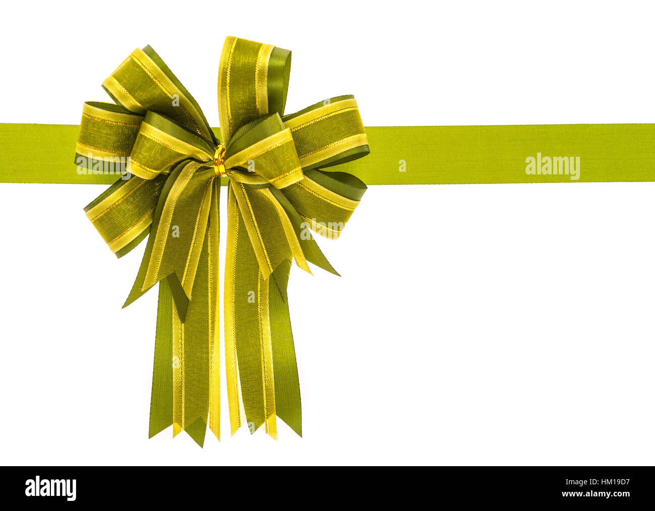 Shiny green ribbon on white background with copy space Stock Photo - Alamy