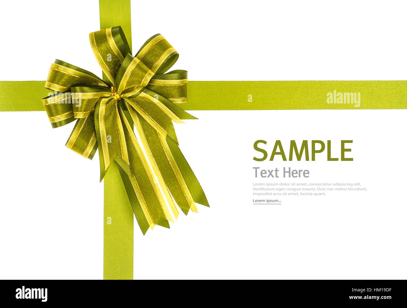 Shiny green ribbon on white background with copy space Stock Photo - Alamy