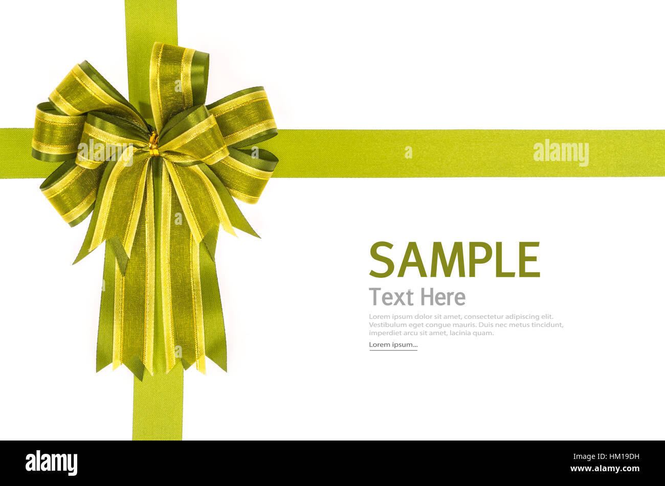 Shiny green ribbon on white background with copy space Stock Photo - Alamy
