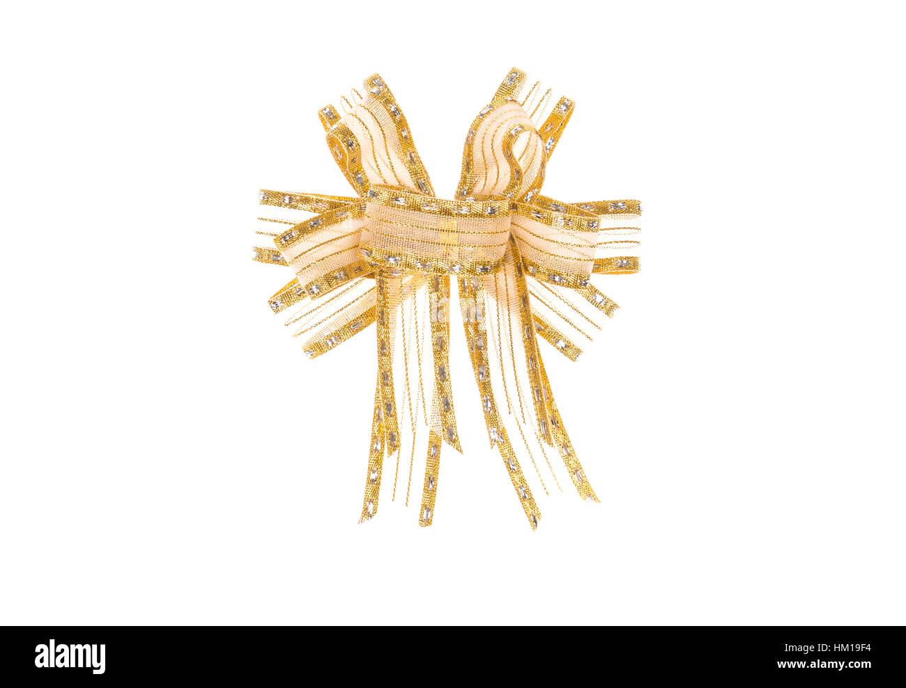 Shiny gold ribbon on white background with copy space Stock Photo - Alamy