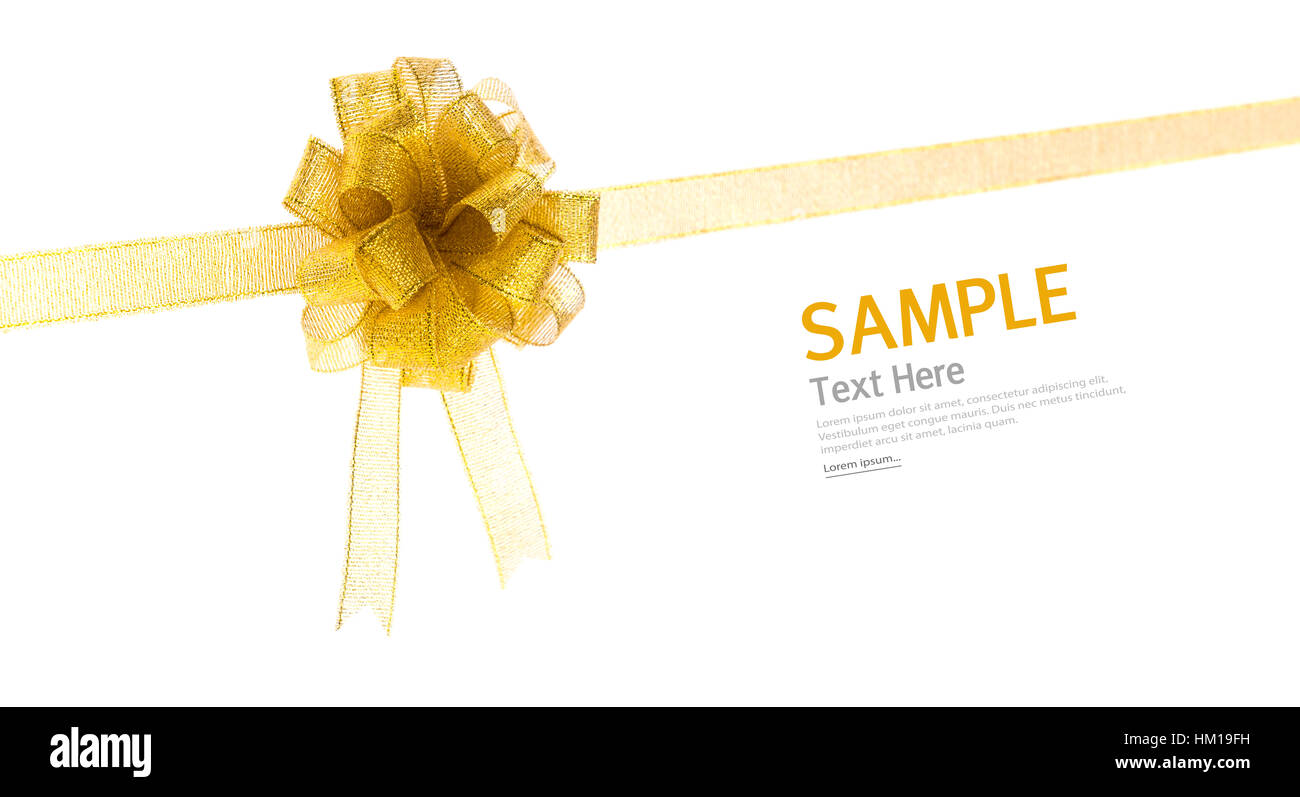 Shiny gold ribbon on white background with copy space Stock Photo - Alamy