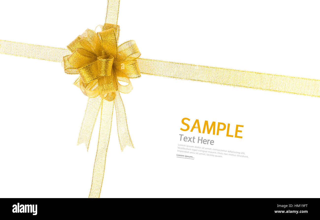 Shiny gold ribbon on white background with copy space Stock Photo - Alamy