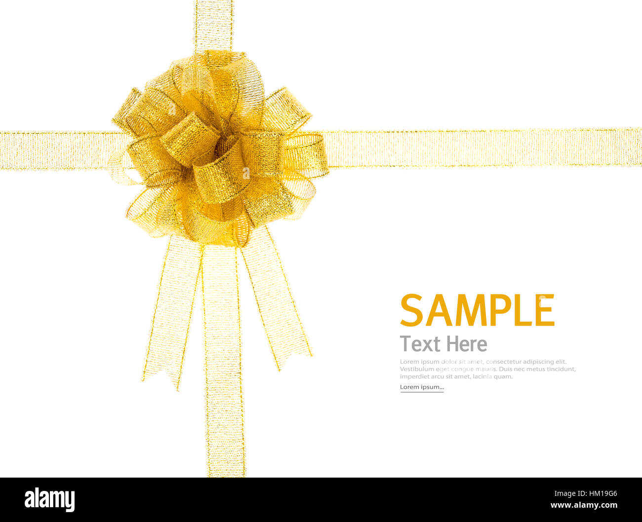 Shiny gold ribbon on white background with copy space Stock Photo - Alamy