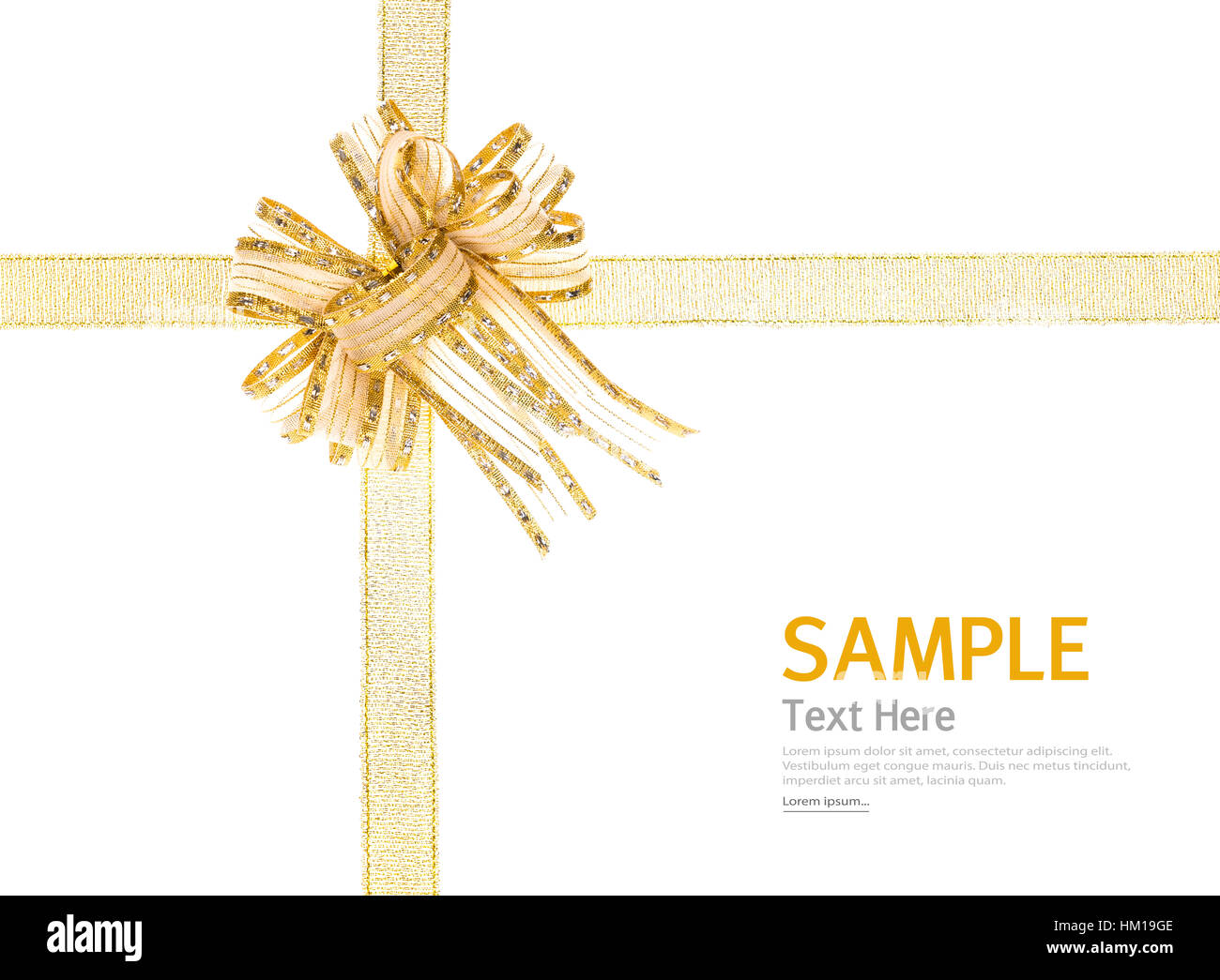 Shiny gold ribbon on white background with copy space Stock Photo - Alamy