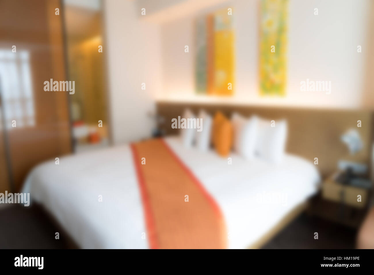 Abstract blur Interior of modern comfortable hotel room Stock Photo - Alamy