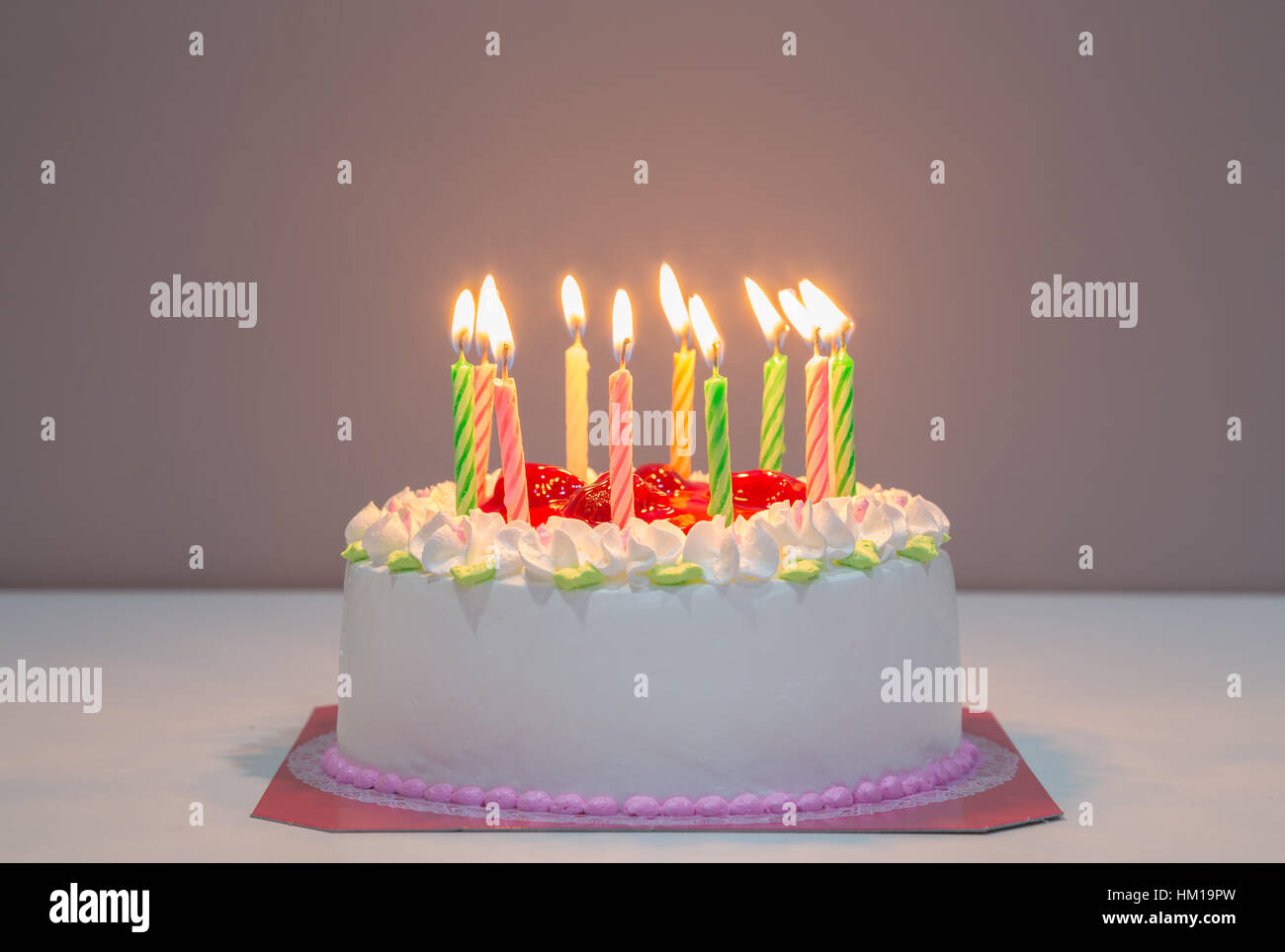 Cake many candles hi-res stock photography and images - Alamy