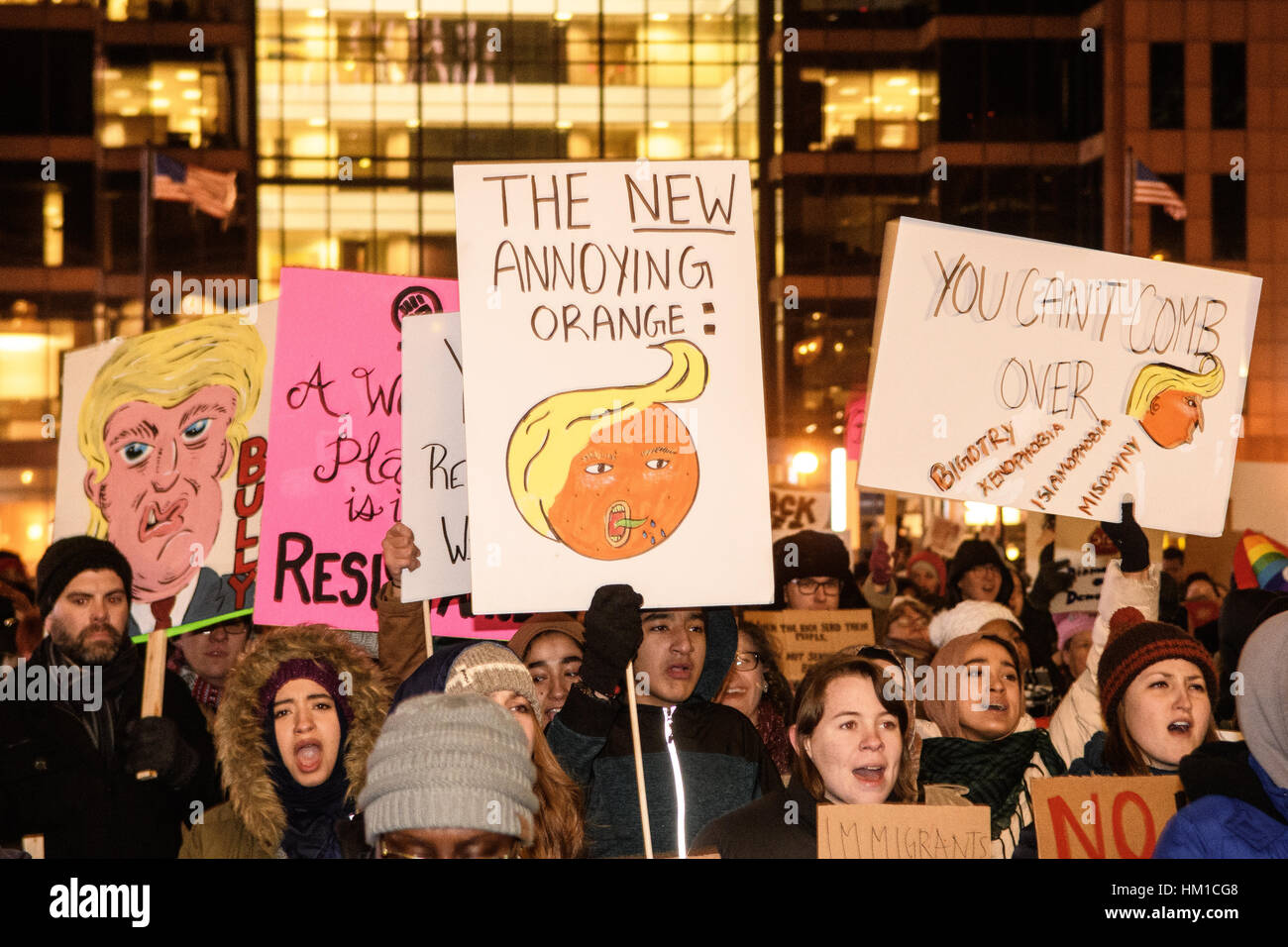Columbus, USA. 30th January, 2017. Crowds gather at the Columbus ...