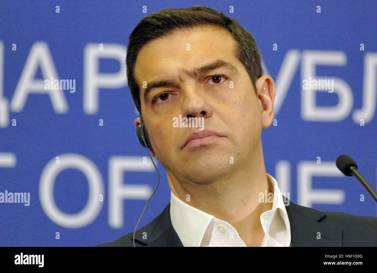 Belgrade, Serbia. 31st Jan, 2017. Greece Prime Minister Alexis Tsipras ...