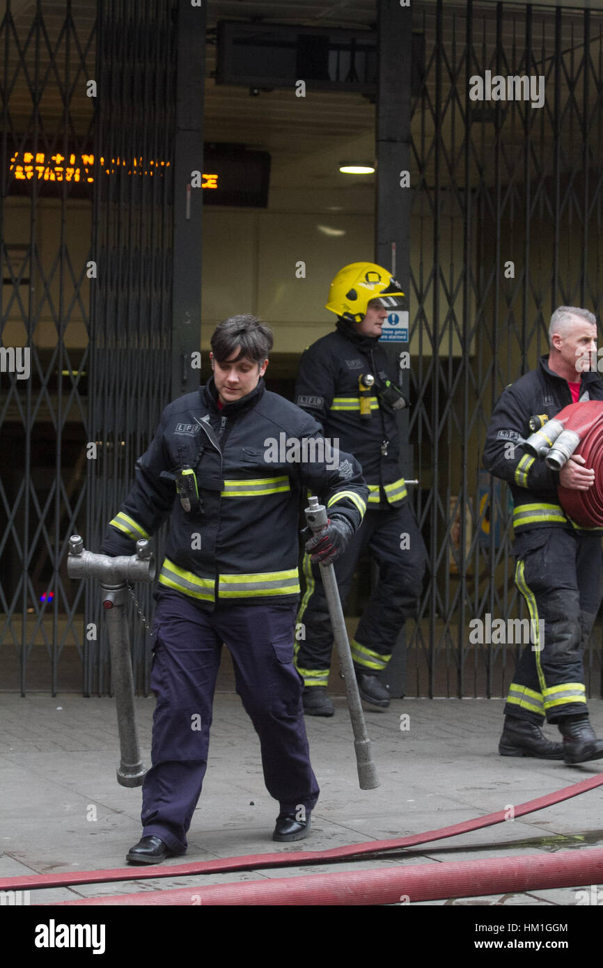 London UK. 31st January 2017. The London Fire Brigade and emergency ...