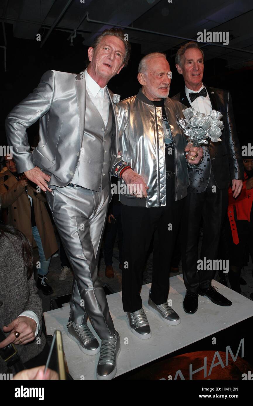 New York, NY, USA. 31st Jan, 2017. Nick Graham, Buzz Aldrin and Bill ...