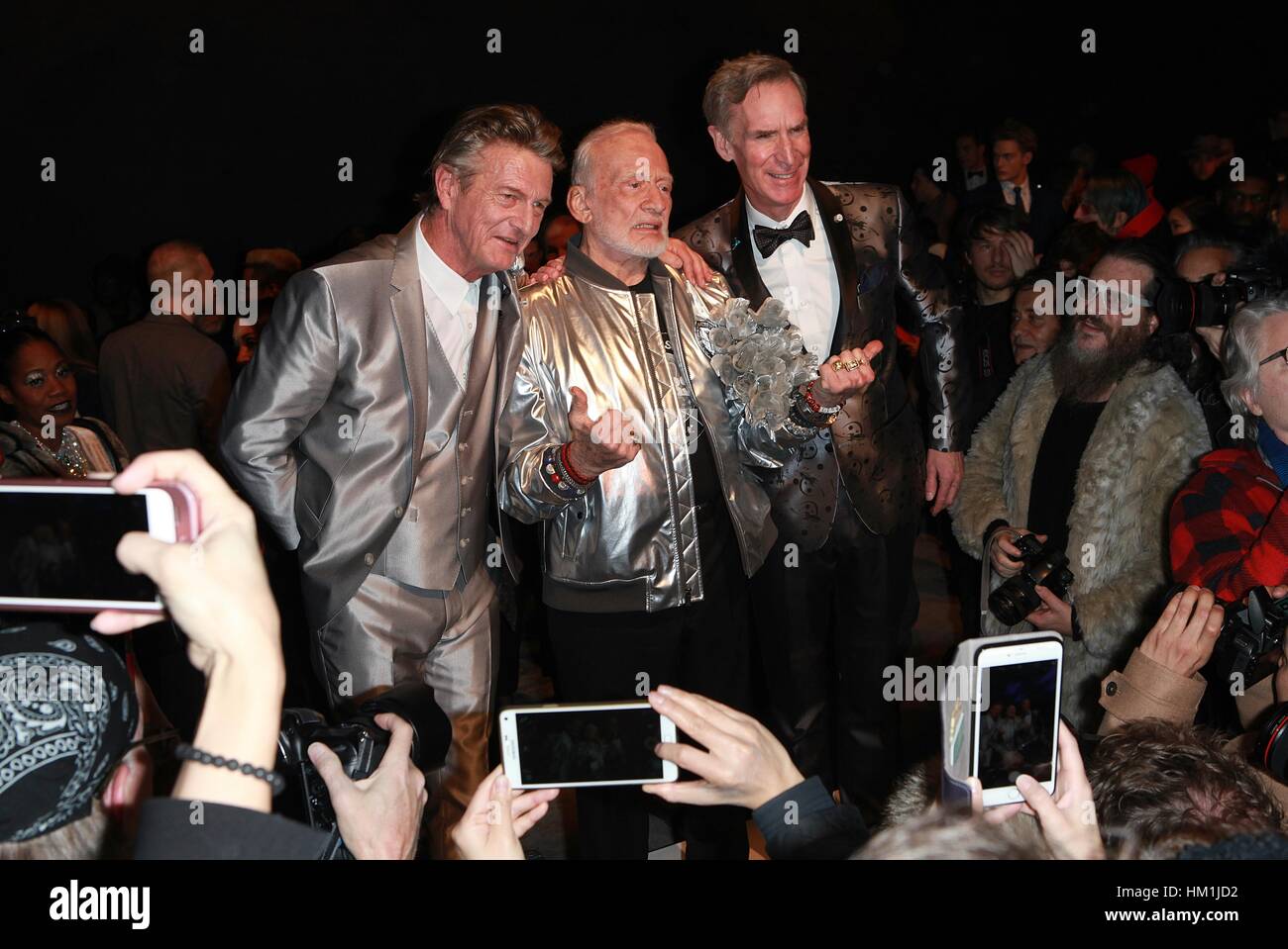 New York, NY, USA. 31st Jan, 2017. Nick Graham, Buzz Aldrin and Bill ...