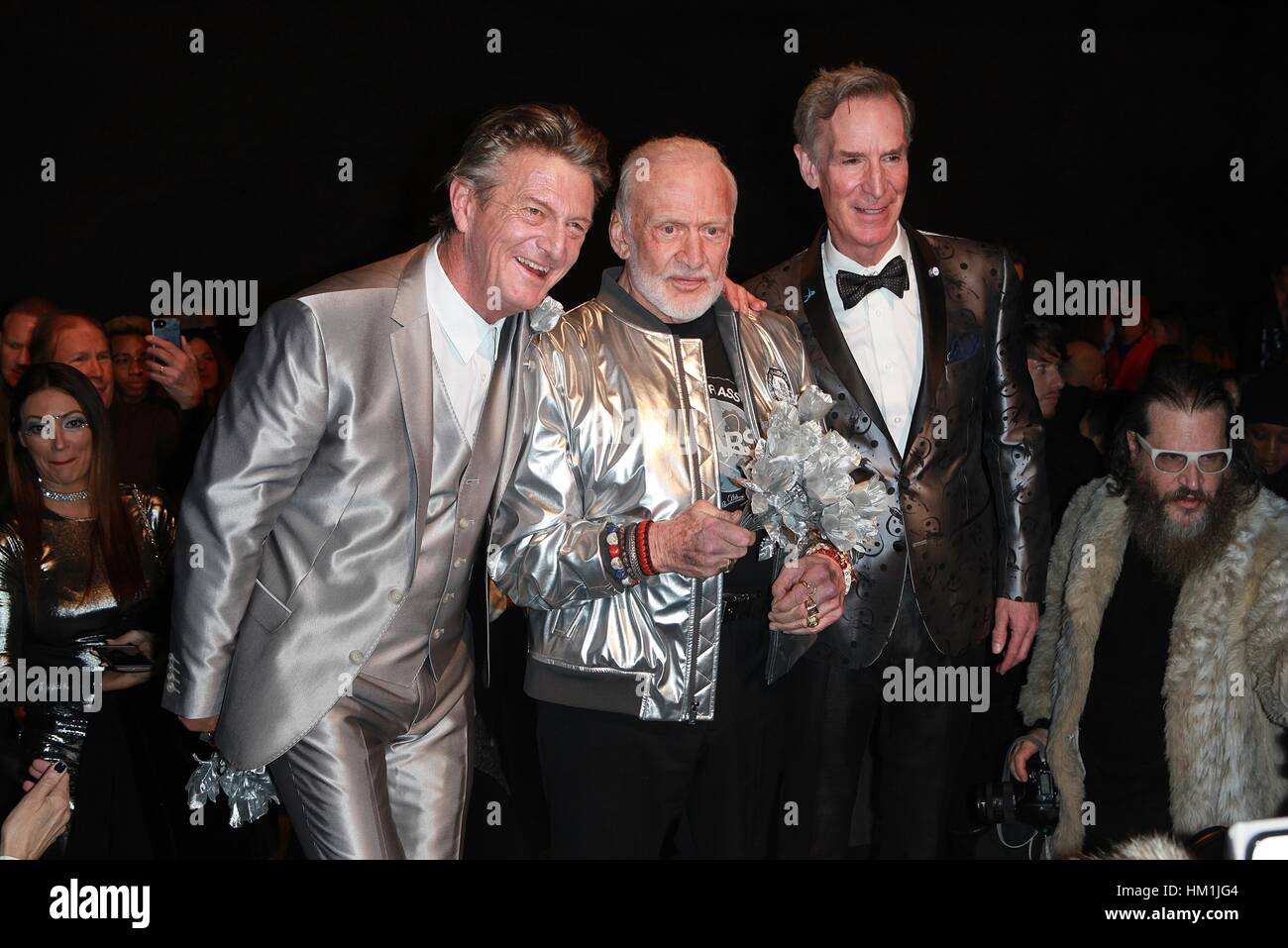 New York, NY, USA. 31st Jan, 2017. Nick Graham, Buzz Aldrin and Bill ...