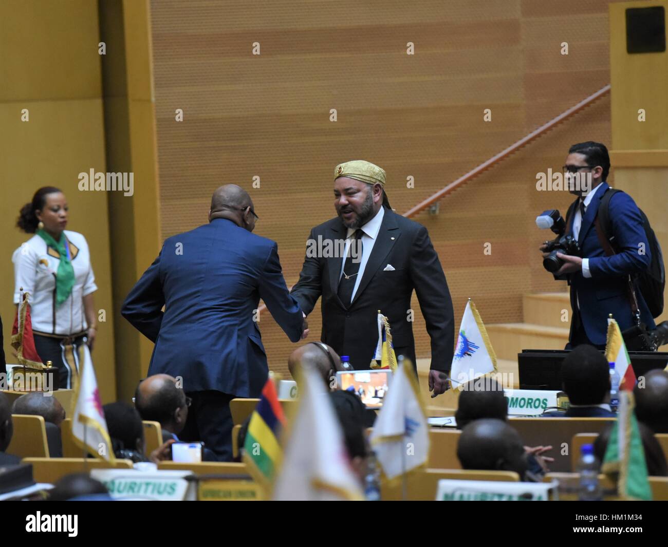 Addis Ababa, Ethiopia. 31st Jan, 2017. King Mohammed VI (2nd R) of ...