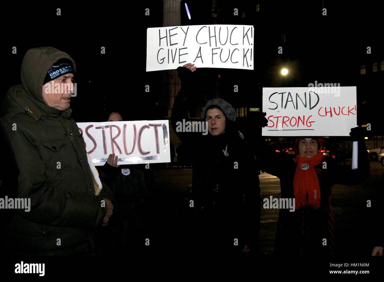 'What The F--k Chuck' Rally , New York USA Stock Photo - Alamy