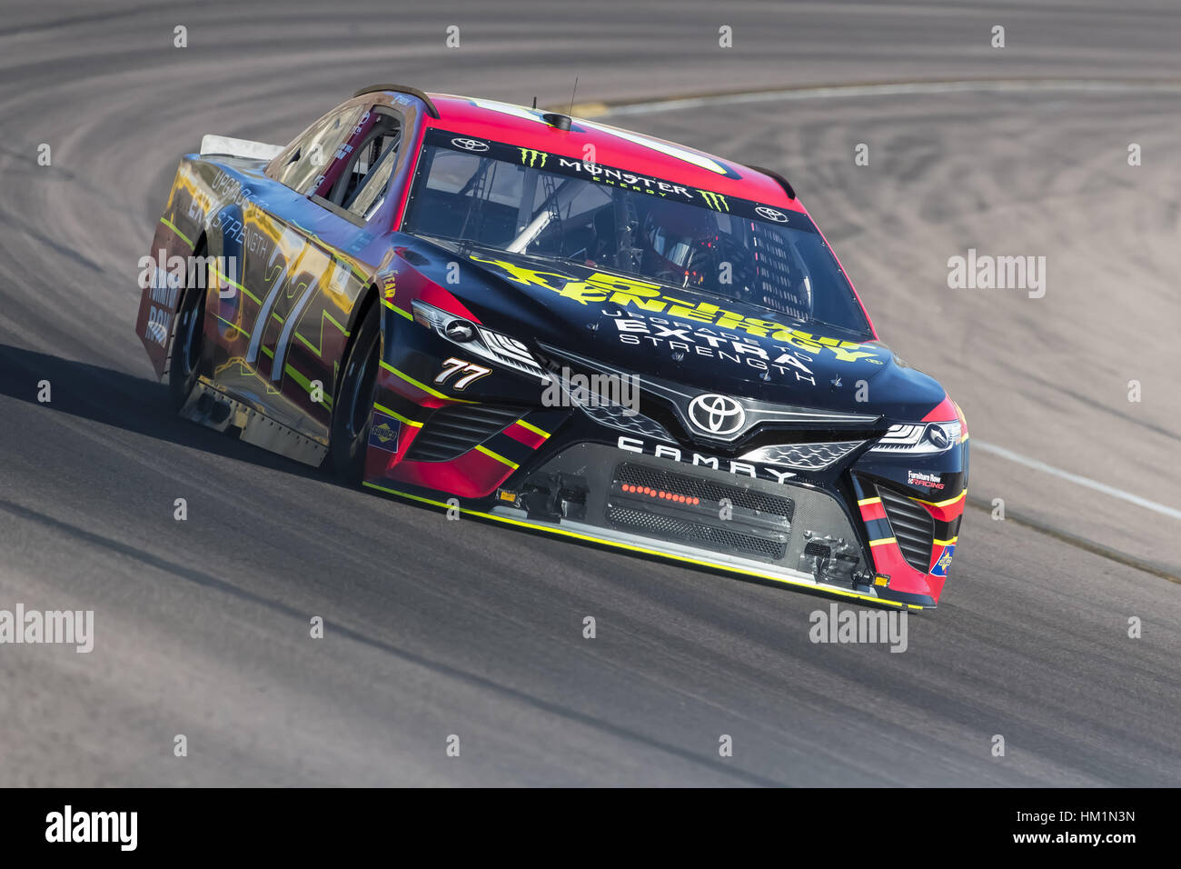 Avondale, USA. 31st Jan, 2017. Erik Jones (77) takes his Furniture Row ...