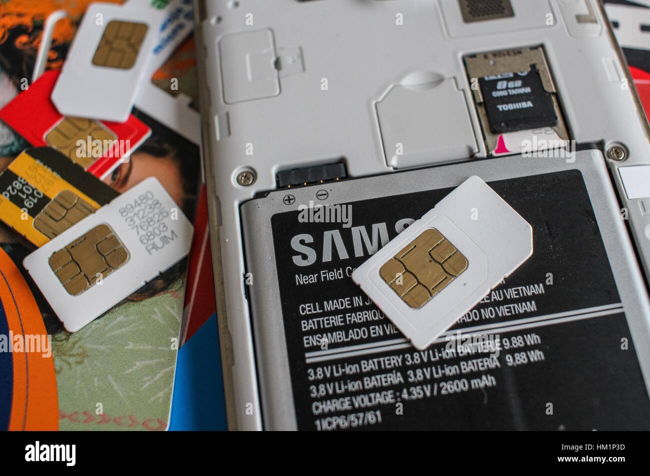 Gdansk, Poland. 01st Feb, 2017. Different types of Polish SIM cards are ...