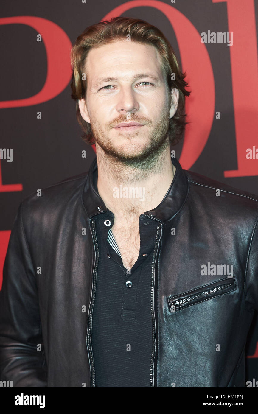 Madrid, Spain. 1st Feb, 2017. Australian actor Luke Bracey presents the ...