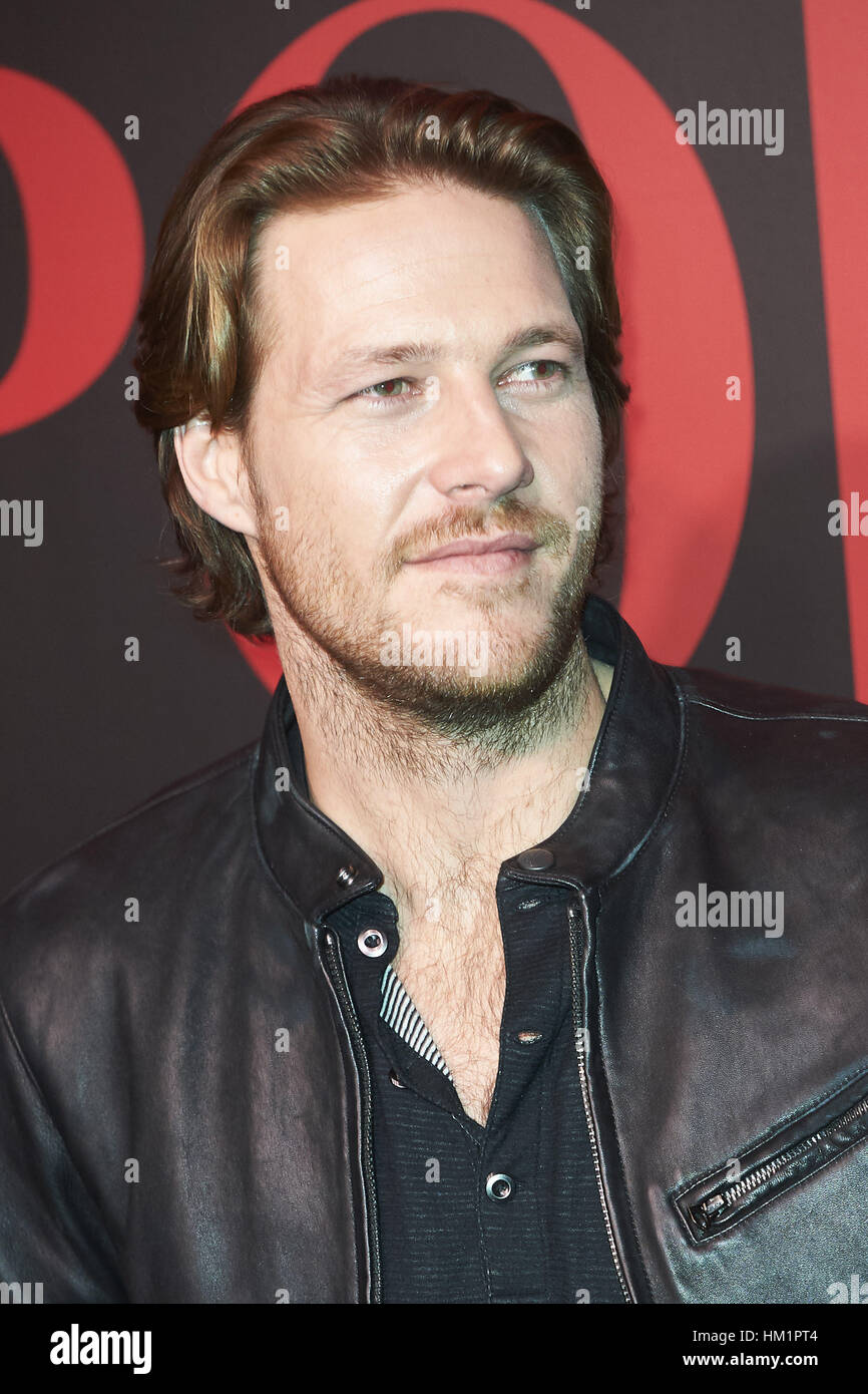 Madrid, Spain. 1st Feb, 2017. Australian actor Luke Bracey presents the ...