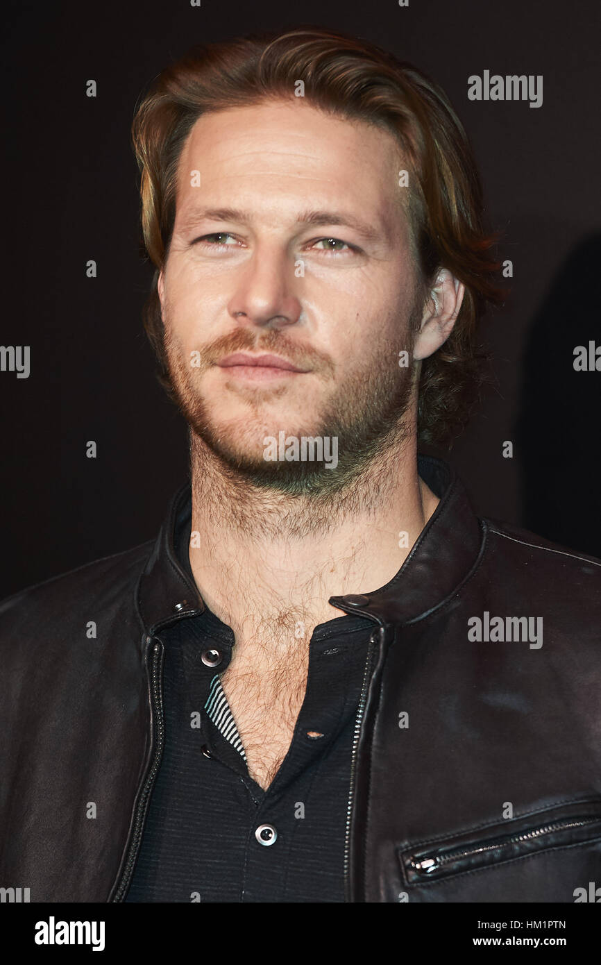 Madrid, Spain. 1st Feb, 2017. Australian actor Luke Bracey presents the ...