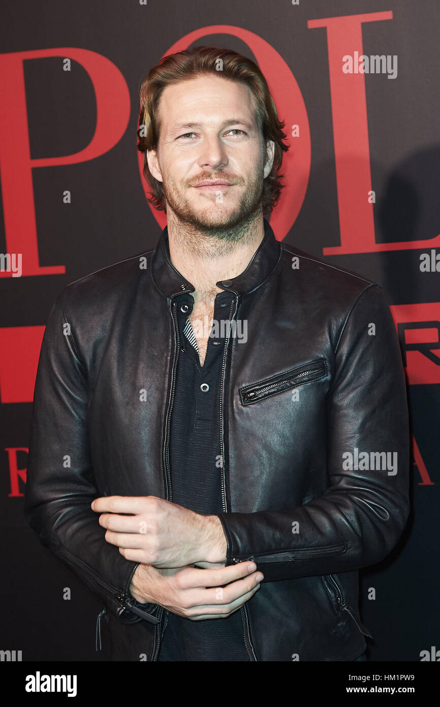 Madrid, Spain. 1st Feb, 2017. Australian actor Luke Bracey presents the ...