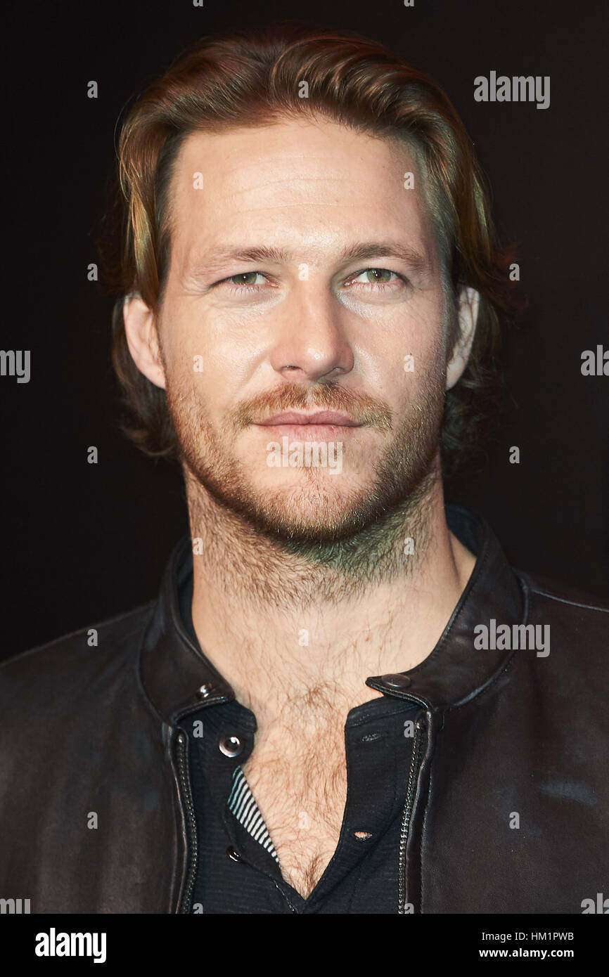 Madrid, Spain. 1st Feb, 2017. Australian actor Luke Bracey presents the ...