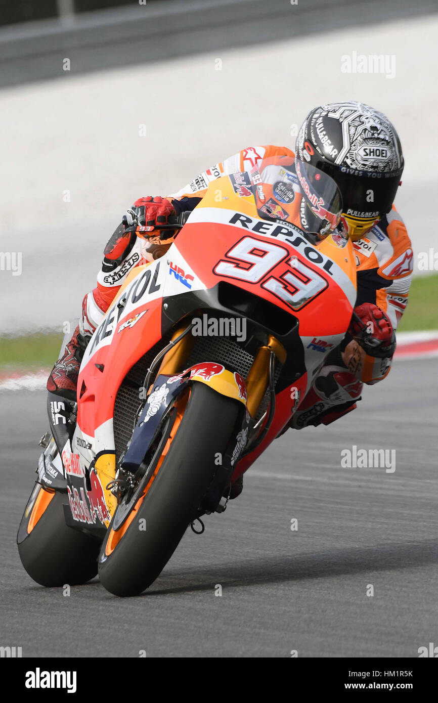 Sepang, Malaysia. 1st February 2017. Marc Marquez of Spain and Repsol ...