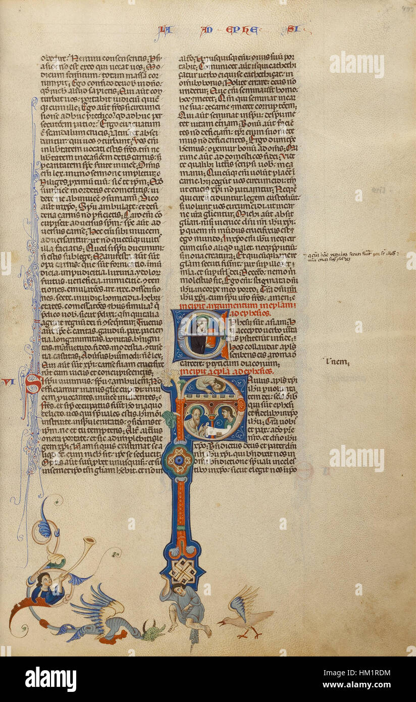 This artwork depicts Saint Paul handing a letter to a messenger, a ...