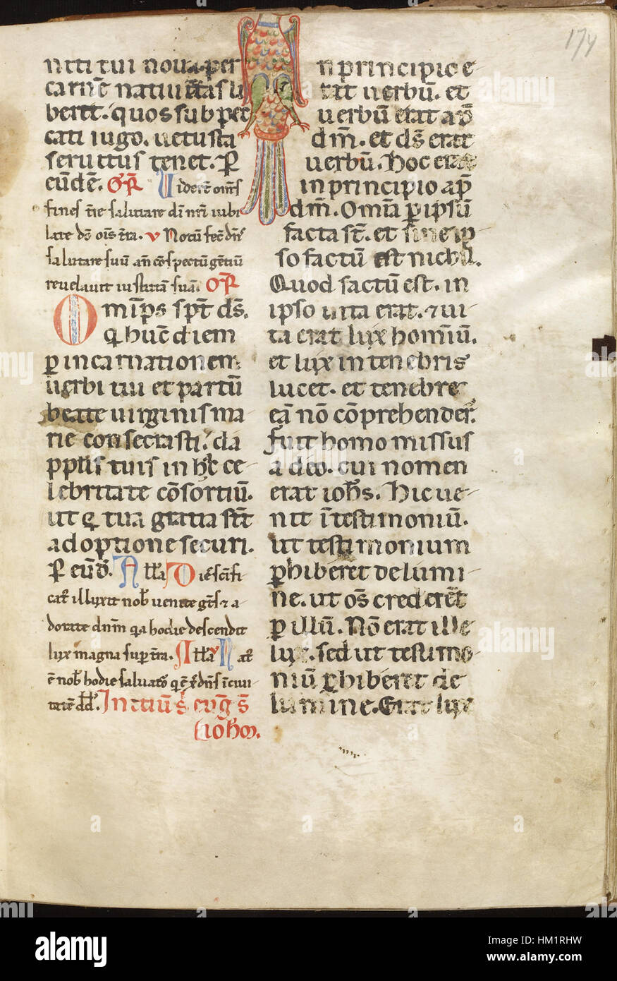 A page from the St. Francis Missal, an Italian manuscript, displaying ...