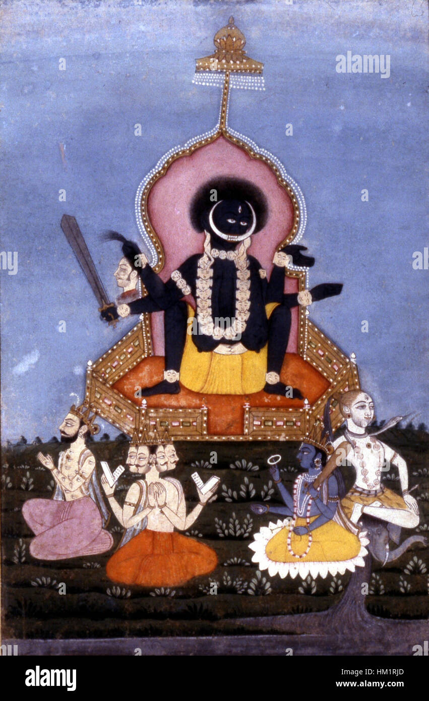 'Kali as the Supreme Deity' is a Hindu painting depicting Kali, the ...