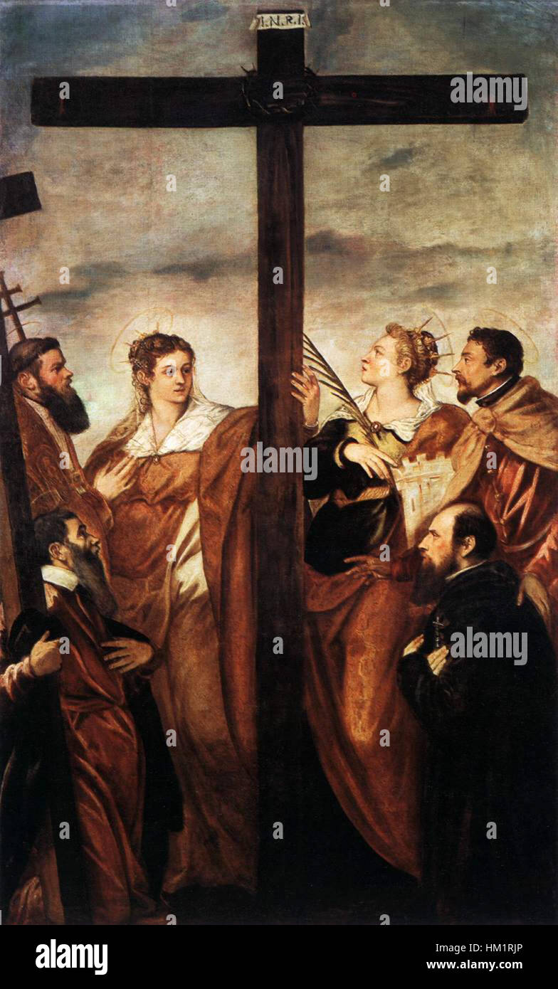 Jacopo Tintoretto’s 'Sts Helen and Barbara Adoring the Cross' shows two ...