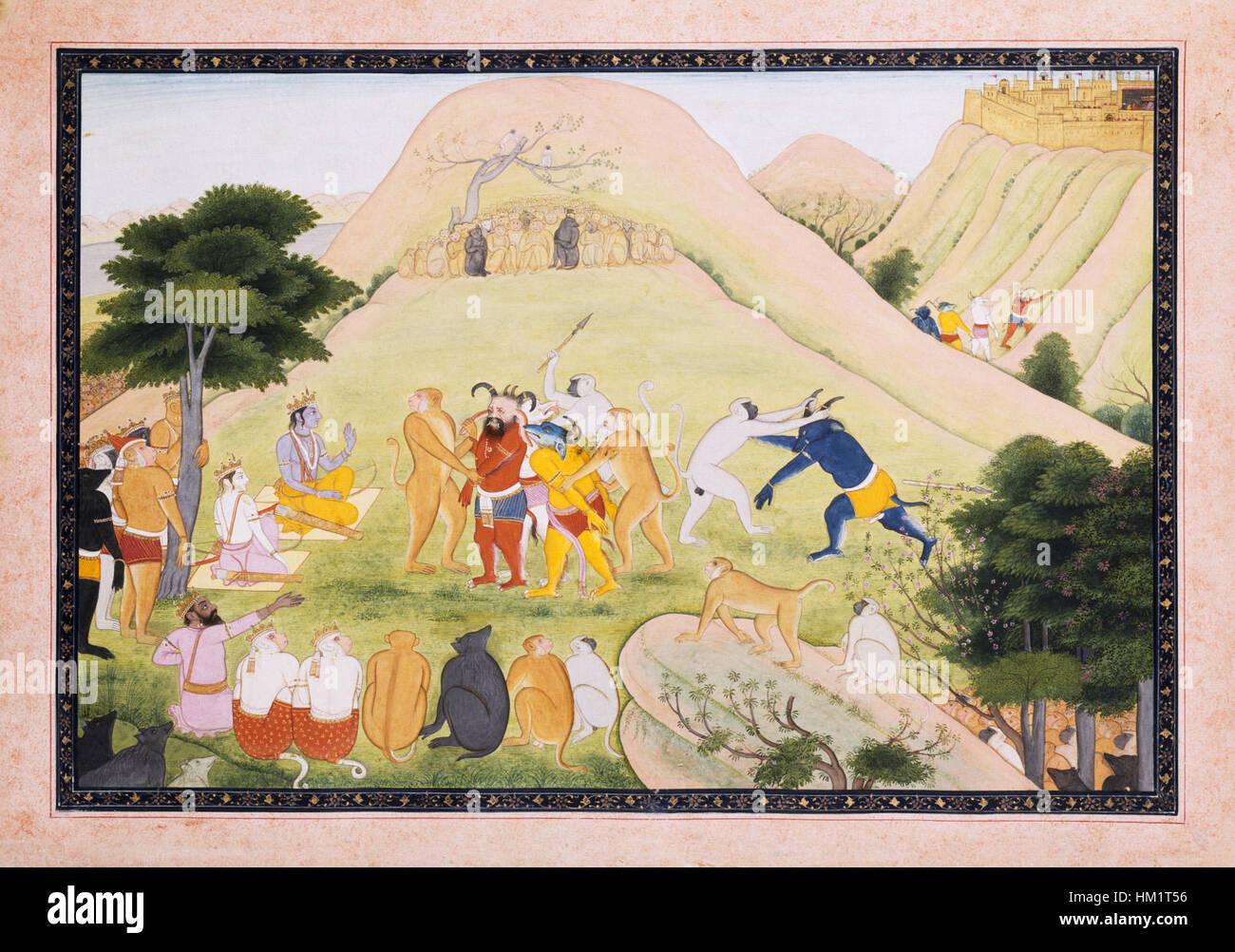 This artwork depicts the mythological capture of demons in Lanka, a key ...