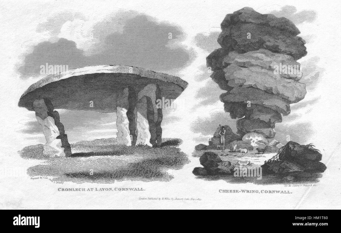 The Lanyon Quoit, a famous prehistoric dolmen in Cornwall, England, is ...