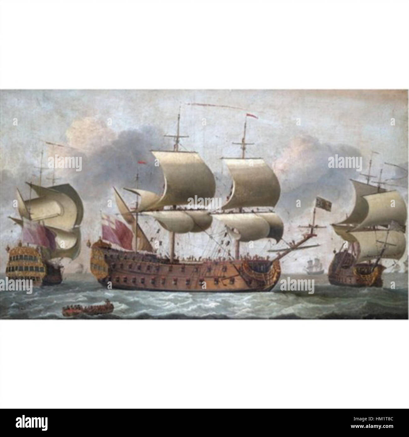 Isaac Sailmaker A 64-gun man-of-war in three positions Stock Photo - Alamy